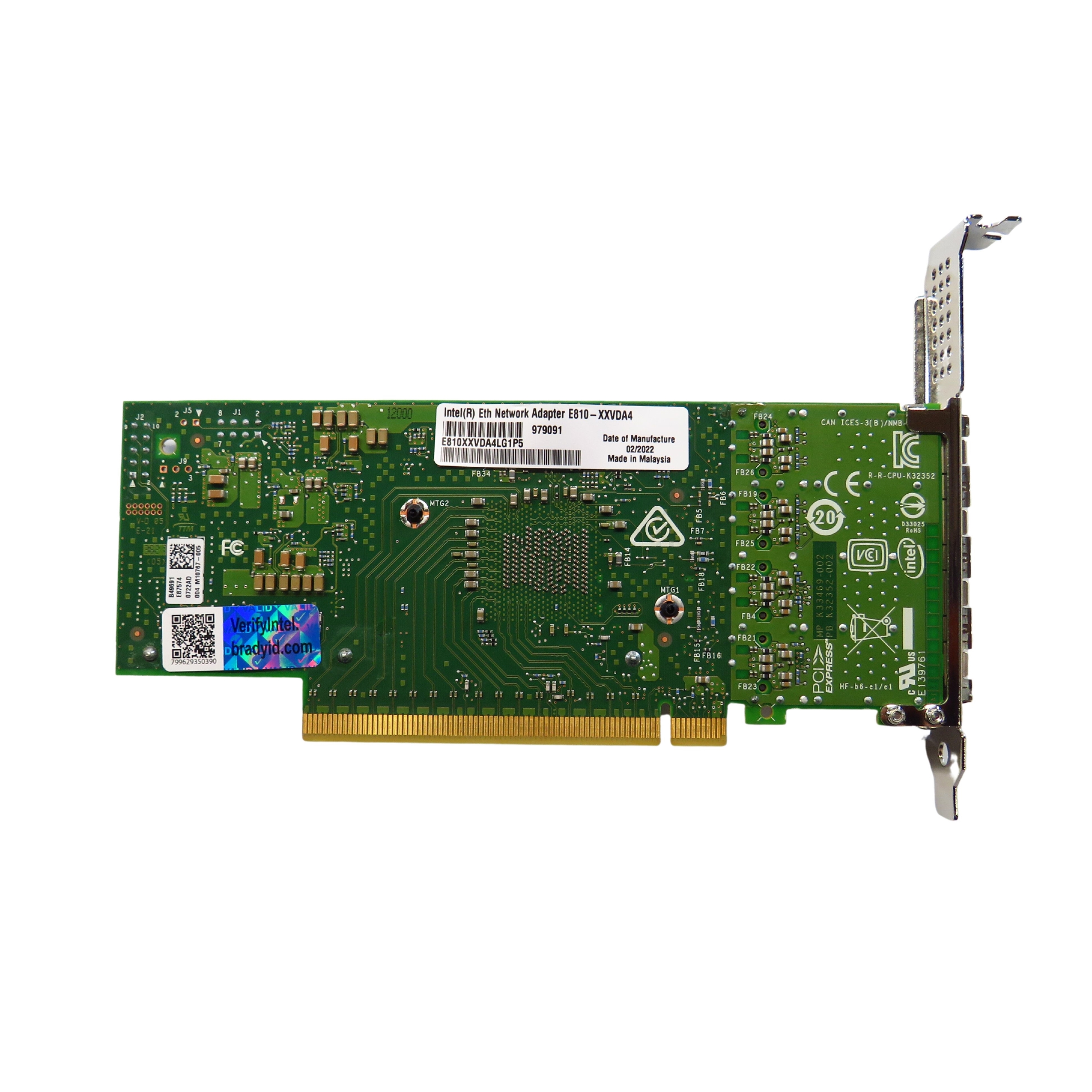Intel E810-XXVDA4 E810XXVDA4LG1P5 Quad Port 25GbE PCI-E 4.0 NIC Server ...